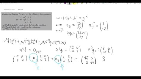 second order sufficient conditions for a minimizer youtube