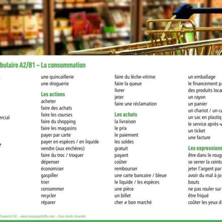 Ressources FLE Sur Les Magasins Et La Consommation Les Zexperts FLE