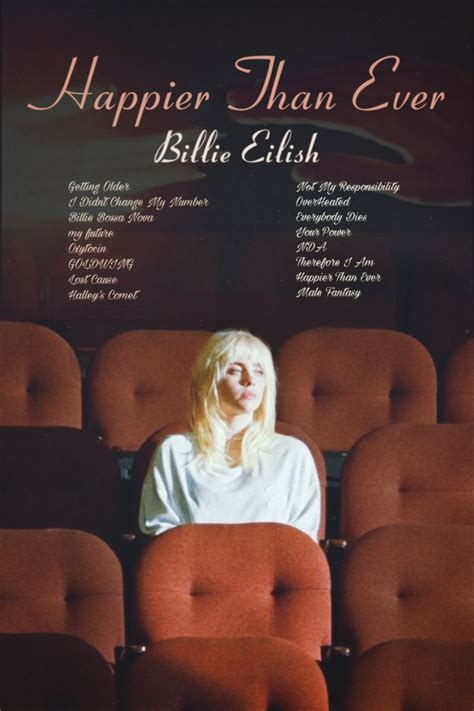 Billie Eilish Happier Than Ever Poster Artofit