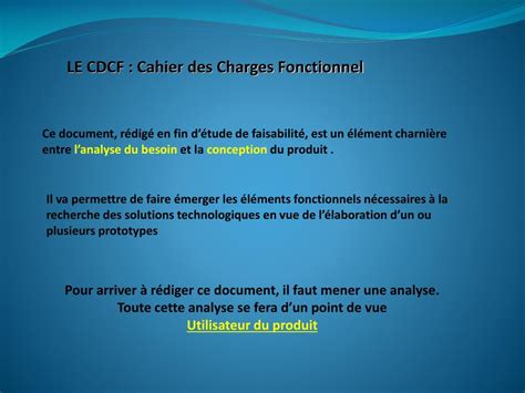 PPT LE CDCF Cahier Des Charges Fonctionnel PowerPoint Presentation