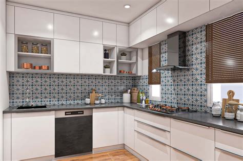 Compact L Shaped Modern Kitchen Design Livspace
