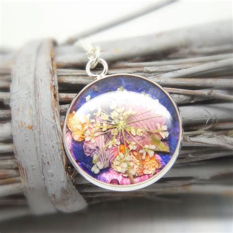 Real Flower Necklace Handmade Necklace Resin Jewellery Dry Flower