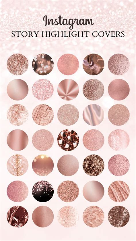 Rose Gold Story Highlight Covers Luxury Instagram Story Highlight