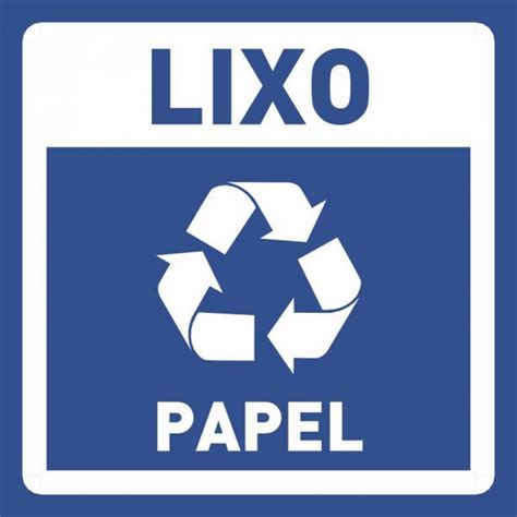 Placa lixo reciclável papel 15 x 15cm GL Sinalização