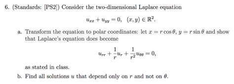 solved consider the two dimensional laplace equation u xx