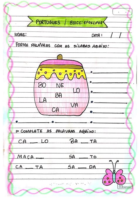 Atividades formação de palavras Educa Market