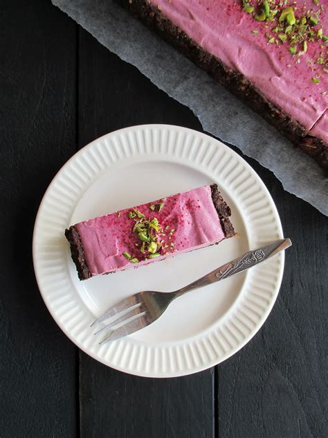 No Bake Raspberry Chocolate Tart Vegan Gluten Free Fruit Sweetened
