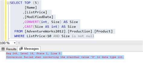 cast and convert functions in sql server tsql database tutorials