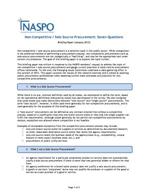 Fillable Online Non Competitive Sole Source Procurement Seven