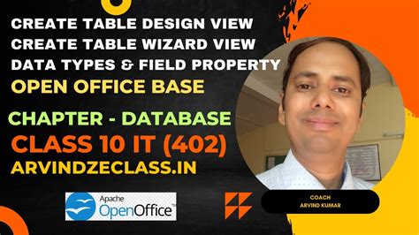 How To Create Table In Open Office Base Chapter Database Class 10 IT