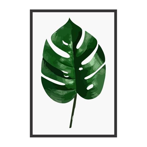 Quadro Folha Costela De Adão Verde Desenho FOL220 PORTO QUADROS