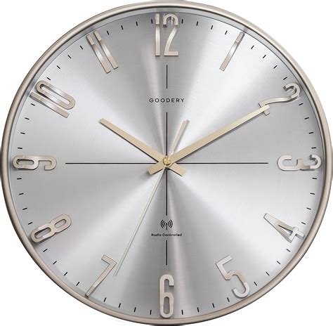 GOODERY Horloge murale radio pilotée Diamètre 30 cm Silencieux