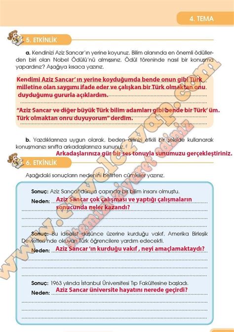 S N F T Rk E Ders Kitab Cevaplar Zg N Yay Nlar Sayfa