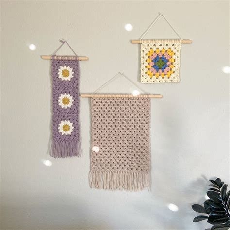 3 Crochet Wall Hanging Designs FREE Pattern Video Tutorial Hayhay