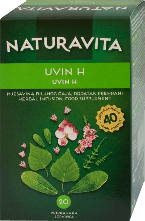 NATURAVITA Uvin H biljni čaj 20 vrećica 30 g dm hr