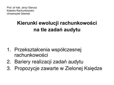 PPT Prof dr hab Jerzy Gierusz Katedra Rachunkowości Uniwersytet