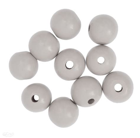 Koraliki Drewniane Kulki 2 5 Cm Jasnoszare 10 Szt Papirus ART