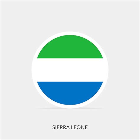 Icono De Bandera Redonda De Sierra Leona Con Sombra Vector Premium