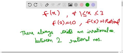 solved let f x be a continuous function defined for 0 ≤x ≤3 if f x takes irrational values