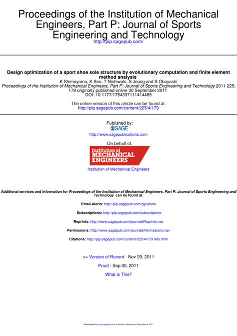 pdf design optimization of a sport shoe sole structure by evolutionary computation and finite