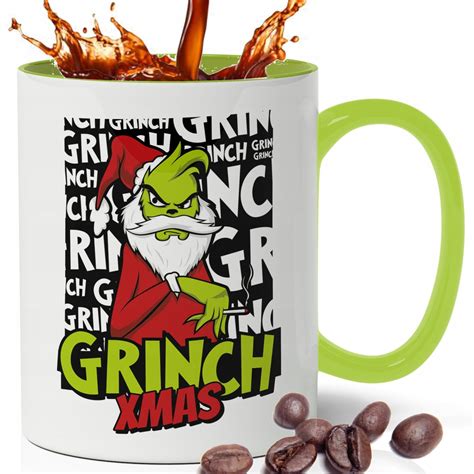 Kubek ceramiczny Prezent na MIKOŁAJA ŚWIĘTA GRINCH Xmas Wzory 300ml