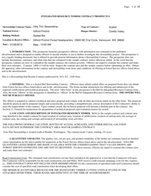 Fillable Online Fs Usda Veta Thin Stewardship Prospectus USDA Forest