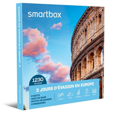 Smartbox 3 jours d évasion en Europe Coffret Cadeau Séjour pas cher