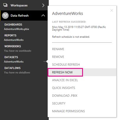 Data Refresh In Power BI Power BI Microsoft Docs