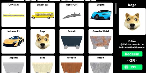 Create A Cart Ride Codes Roblox