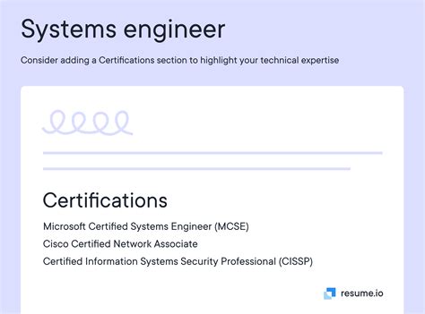 Systems Engineer Resume Examples Templates Resume Io