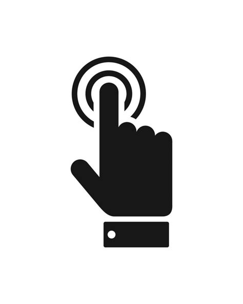 Toque Pantalla Hacer Clic Cursor Icono Aislado En Blanco Antecedentes