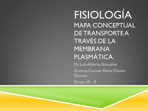 Fisiología con Elena Chávez Mapa conceptual Transporte a través de
