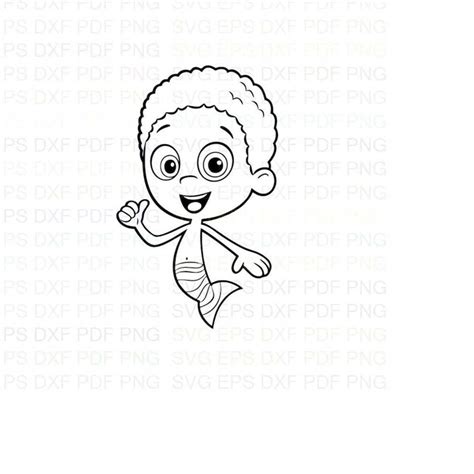 Goby Bubble Guppies Outline Svg Dxf Eps Pdf Png Cricut Cut Inspire