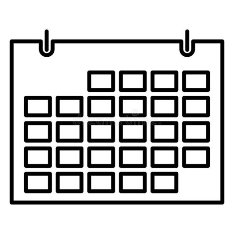 Icono En Blanco Del Vector Del Calendario Ejemplo Blanco Y Negro Del