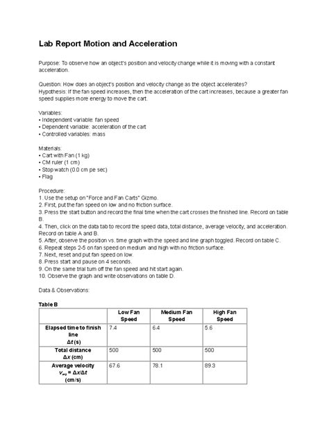 Untitled Document Edgenuity Lab Report Motion And Acceleration