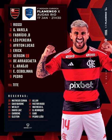 Veja escalação do Flamengo para jogo contra Audax pelo Carioca