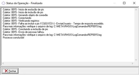 Falha Ao Incluir O Pis Xxxxxxxxxxx Enviar Usu Rio Tempo De Resposta