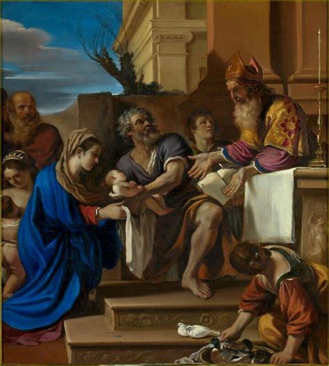 Présentation de Jésus au temple illustrations et peintures Guercino