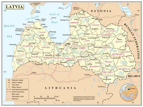 Large Detailed Political And Administrative Map Of Latvia With Roads