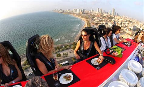 Dinner in the Sky O jantar nas alturas Inglês Para Hotelaria