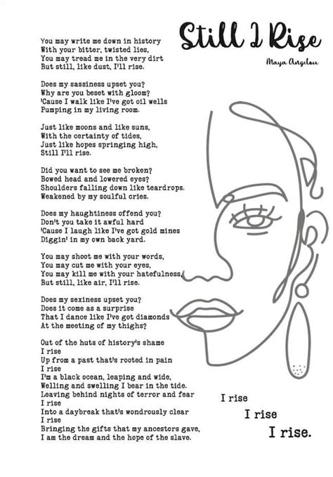 Still I Rise By Maya Angelou A4 Size PDF Printable Etsy