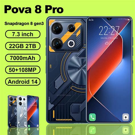 Oryginalny Smartfon Pova 8 Pro 5G 7 3 Cal HD 22G 2TB Telefon Kom Rkowy