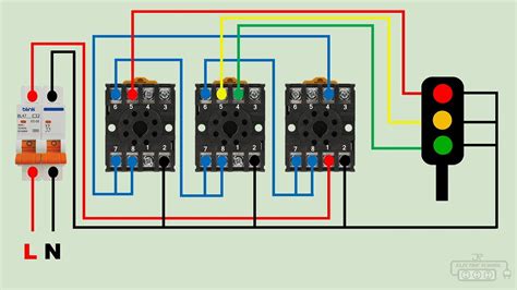Single Phase Traffic Light Control Wiring Diagram Connection YouTube