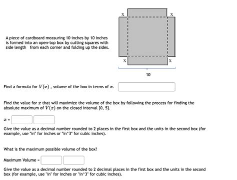 Solved A Piece Of Cardboard Measuring Inches By I