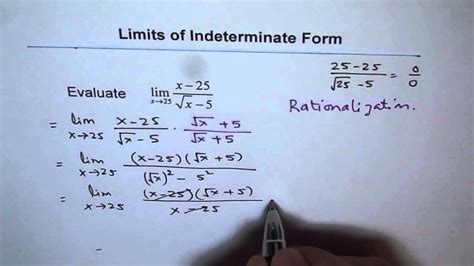 Evaluate Limit By Rationalizing Denominator Youtube