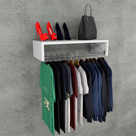 Cabideiro Para Closet Arara Para Roupas Parede Lavanderia Branco 100