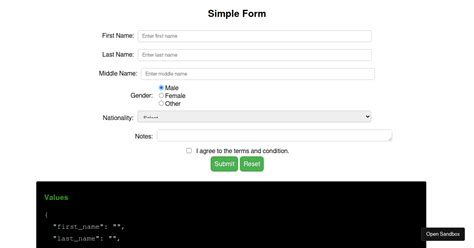 react reactive form simple form example codesandbox