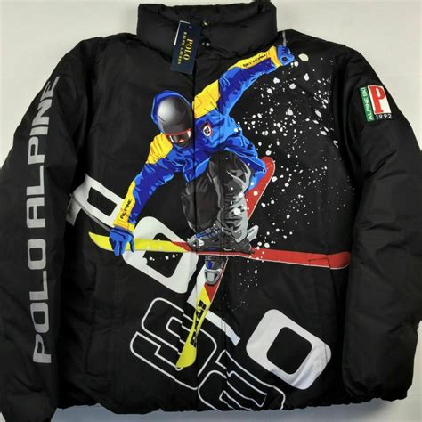 Polo Ralph Lauren VTG Alpine 1992 Downhill Ski Racing Down Jacket Snow