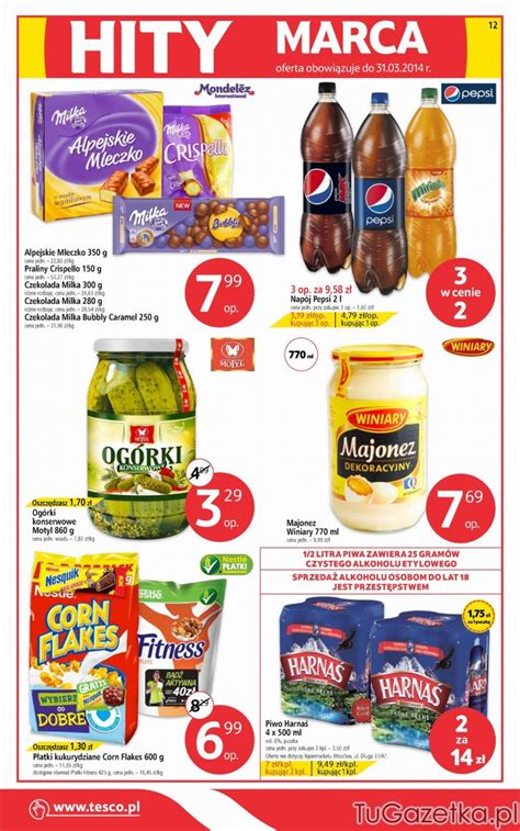Czekolada napój gazowany Tesco Artykuły spożywcze tuGAZETKA pl