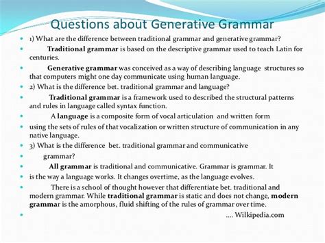 generative grammar